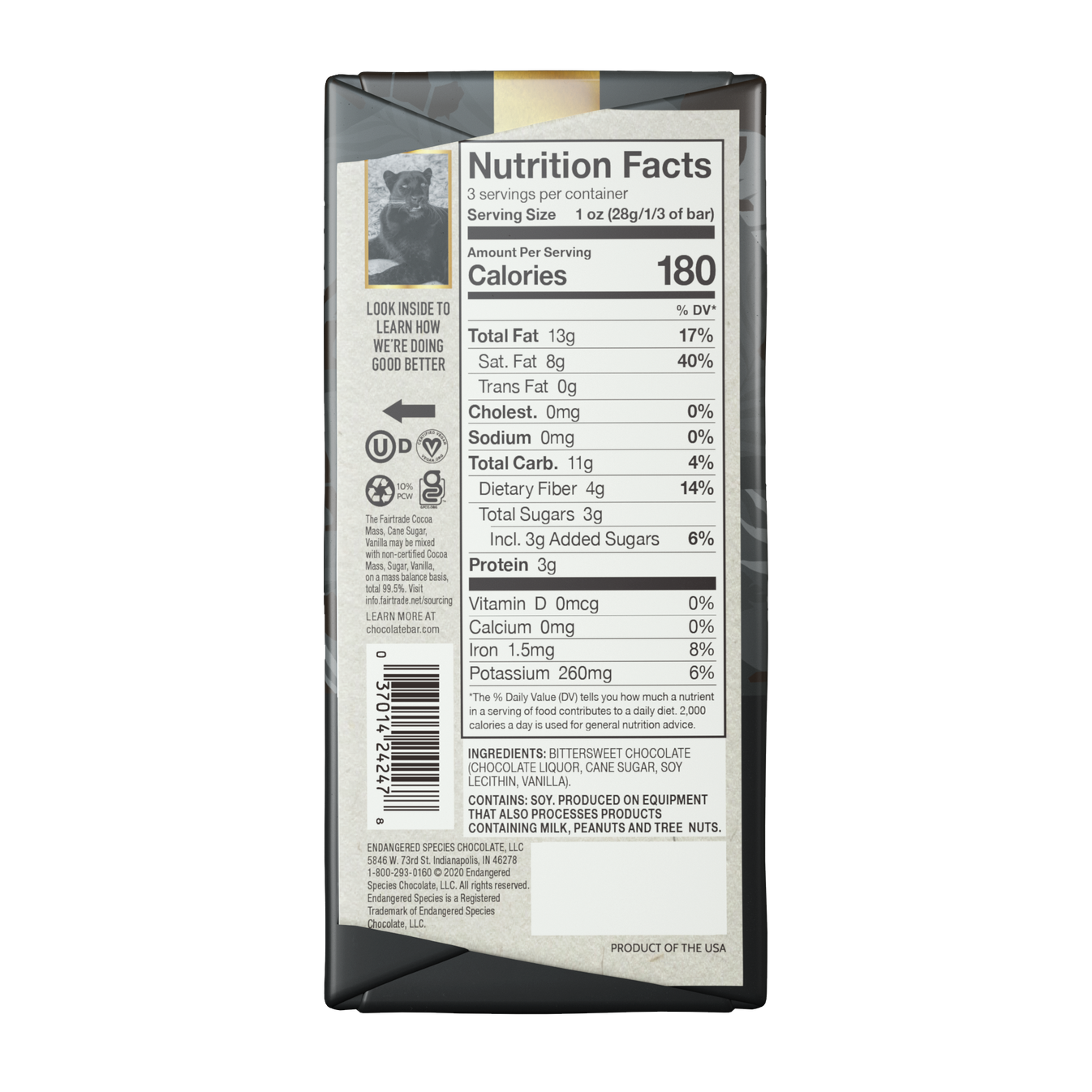 extreme dark + 88% dark chocolate – Endangered Species Chocolate