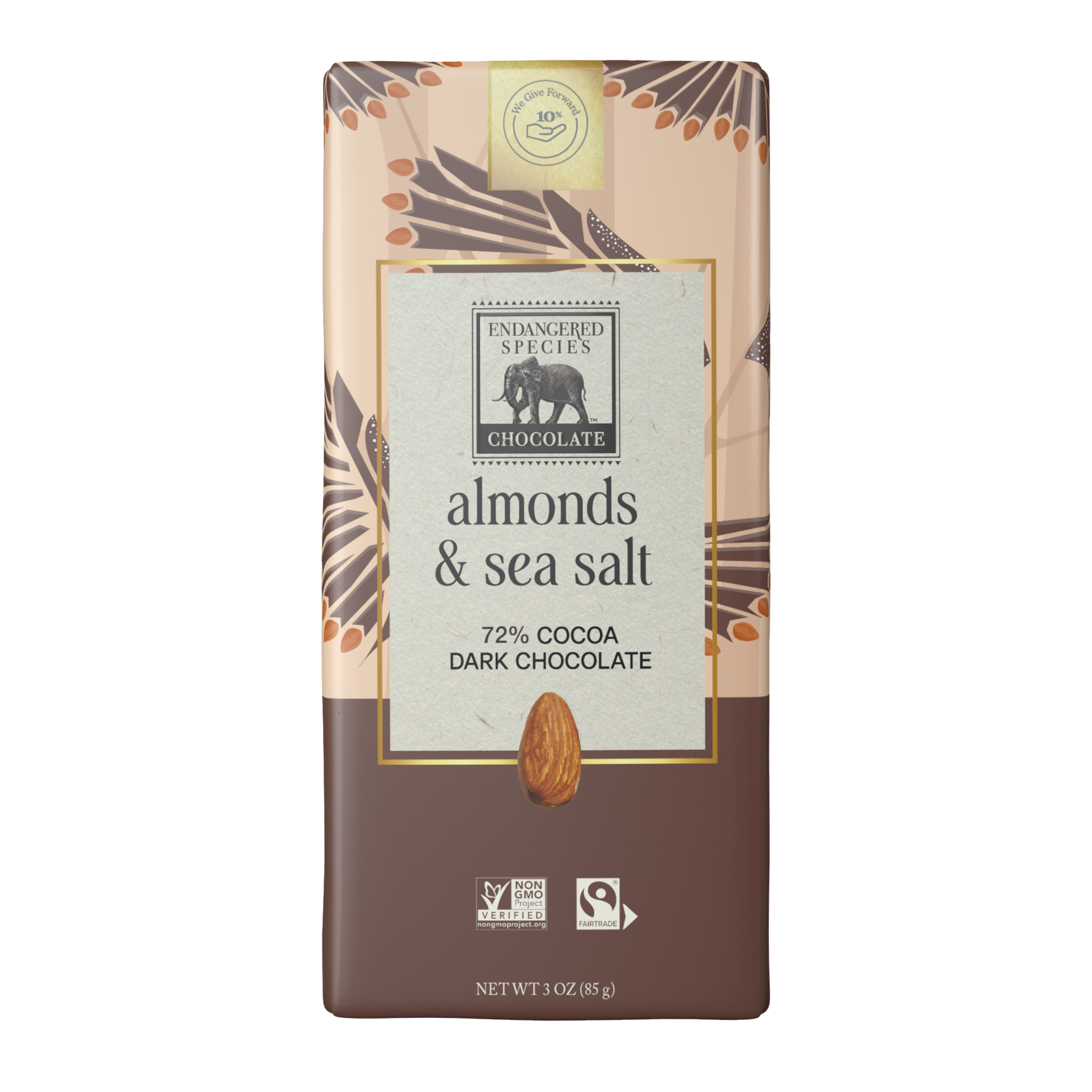 almonds & sea salt + 72% dark chocolate – Endangered Species Chocolate