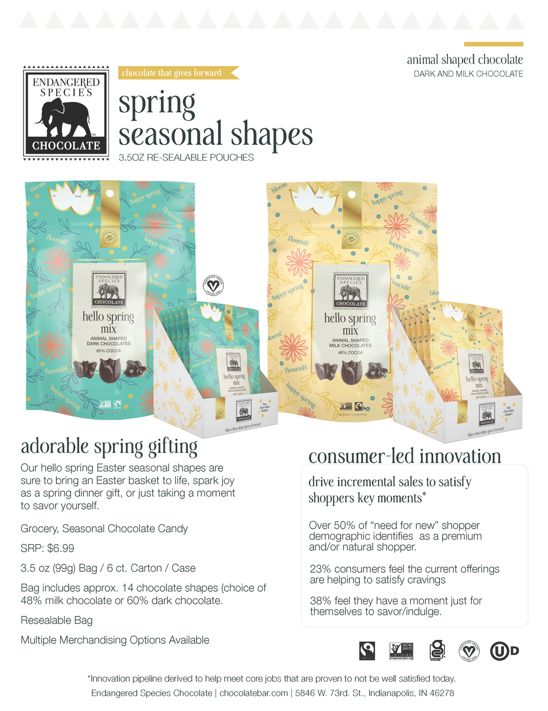spring seasonal shapes – Endangered Species Chocolate
